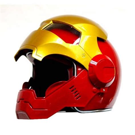 Iron Man Motorcycle Helmet Red Gold Modular Flip Up