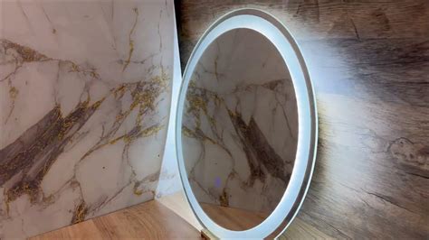 Кръгло огледало за баня с ЛЕД осветление Youtube