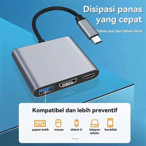 Jual Kabel Converter Hub Adapter In Usb C Type C To Hdmi Vga Hub Adapter Travel K Vga Usb