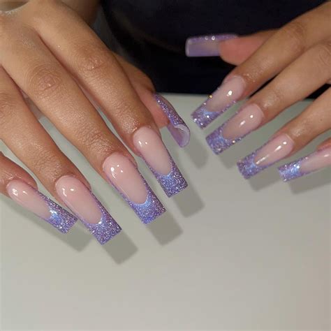 30 Bold Purple And Silver French Tip Nails Ideas Nail Designs Daily