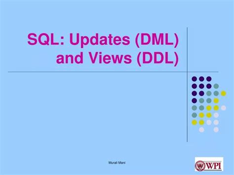 PPT SQL Updates DML And Views DDL PowerPoint Presentation Free