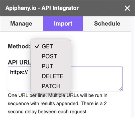 Google Sheets PUT PATCH DELETE API Requests Apipheny
