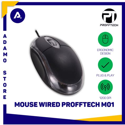Jual Mouse Kabel Optical Usb Profftech M01 Led 1200dpi Shopee Indonesia