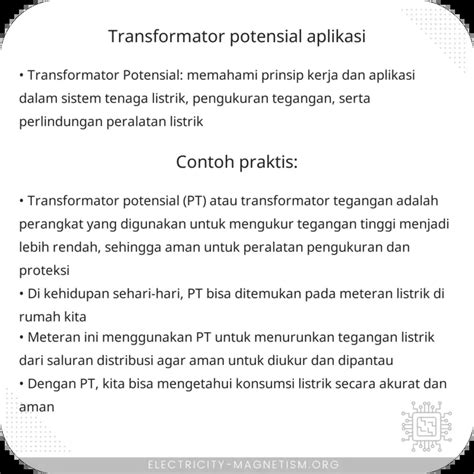 Transformator Potensial Aplikasi Electricity Magnetism