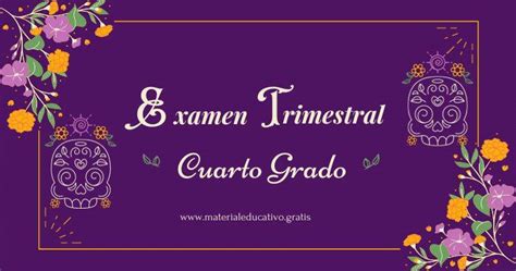 Examen Trimestral Cuarto Grado Primer Trimestre Primaria