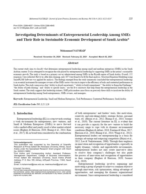 Investigating Determinants Of Entrepreneurial Leadership Among Smes And