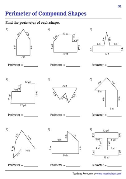 Lesson Perimeter Of A Composite Figure Nagwa Worksheets Library