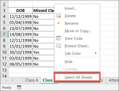 How To Select All Sheets In Excel Vba Printable Forms Free Online