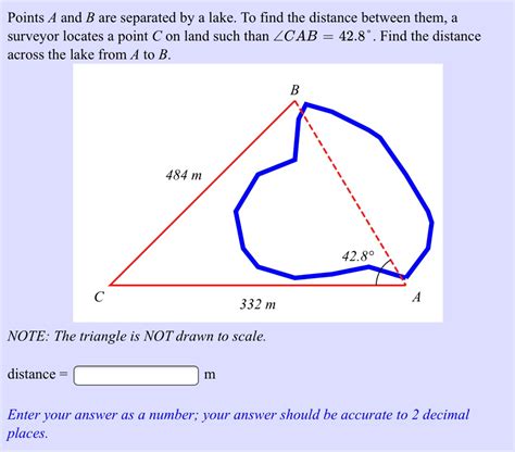 Solved Points A And B Are Separated By A Lake To Find The Chegg