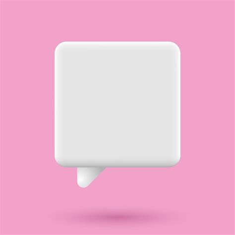 Premium Vector 3d Speech Bubble Icon 3d Chat Icon Chat Message Icon White Text Box Blank White