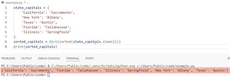 how to sort a python dictionary by key alphabetically