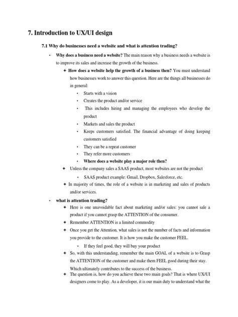 7 Introduction To Ux Ui Design Class Note Pdf