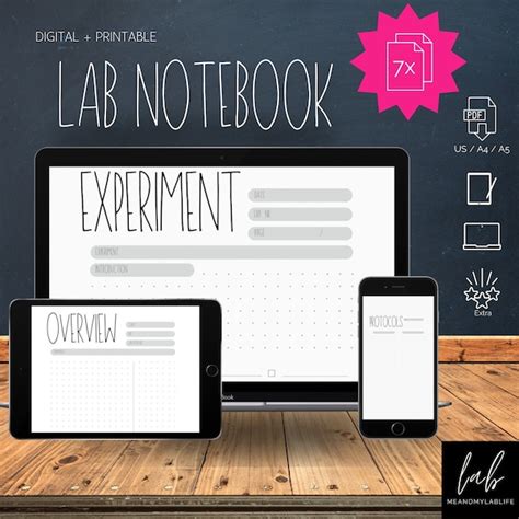 Lab Notebook Template Etsy