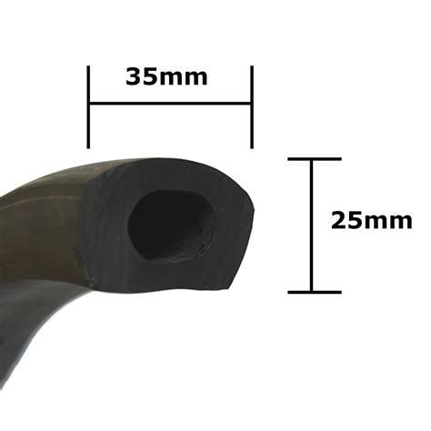 D Section Rubber Buffer 35mm X 25mm The Metal House