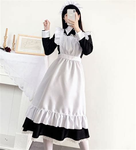Traditional Maid Dress Long Sleeved Maid Dress Cute Dress Etsy