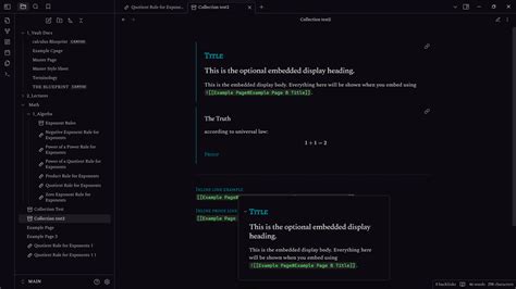 Technique For Adding Embedded Summaries Of Notes Share Showcase
