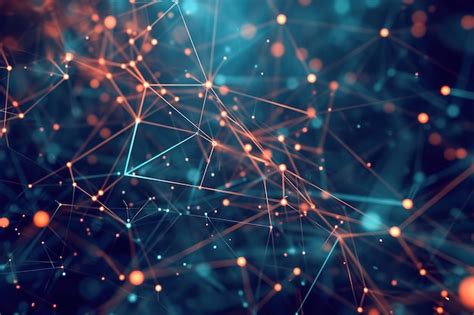 Premium Photo Abstract Technology Network Interconnected Lines And Nodes Portraying The