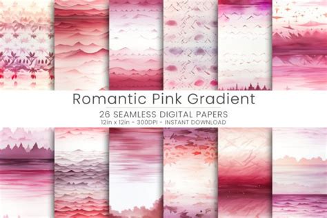 Romantic Pink Gradient Patterns Graphic By Mettodigitalpaperart · Creative Fabrica