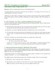 HW Pdf CSE Foundations Of Computing I Spring Homework Due Friday March