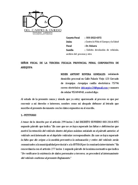 6372 2022 Nider Lesiones Apersonamiento Y Devolucion Pdf Ley