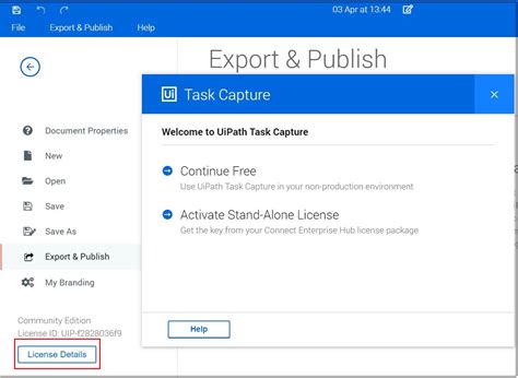 Task Capture ファイル オプション