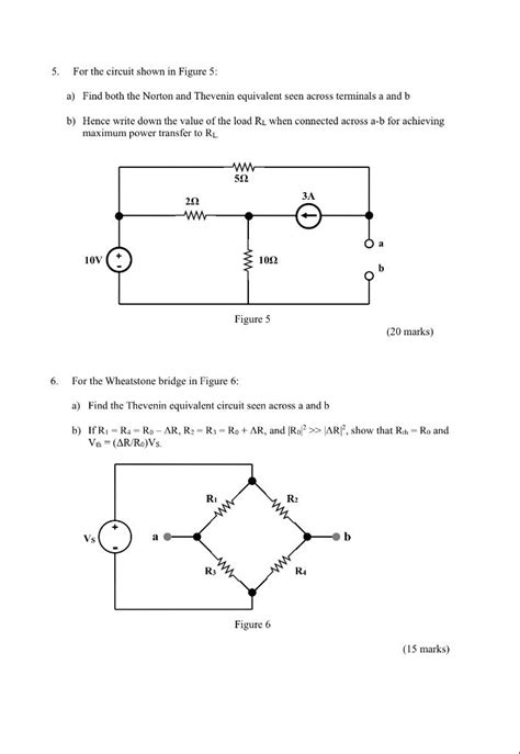 5 For The Circuit Shown In Figure 5 A Find Both The Norton And Thevenin Equivalent Seen