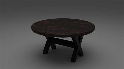 3d Model Circularity Wood Table Vr Ar Low Poly Cgtrader