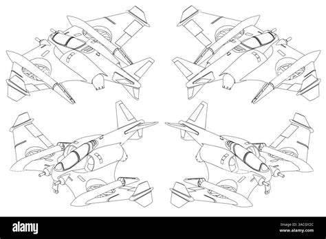 A Drawing Of Four Combat Airplanes In A Row The Planes Are All Same Sizes And Shapes The