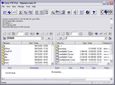 Core Ftp Lite Ekran Görüntüsü Gezginler