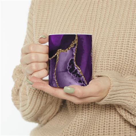 Purple Agate Mug Purple Coffee Mug Purple Mug Purple Lover Etsy