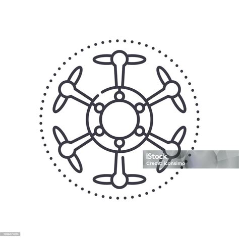 로터 드론 아이콘 선형 절연 일러스트레이션 얇은 선 벡터 웹 디자인 사인 흰색 배경에 편집 가능한 스트로크가 있는 개요 개념 기호 Multicopter에 대한 스톡 벡터