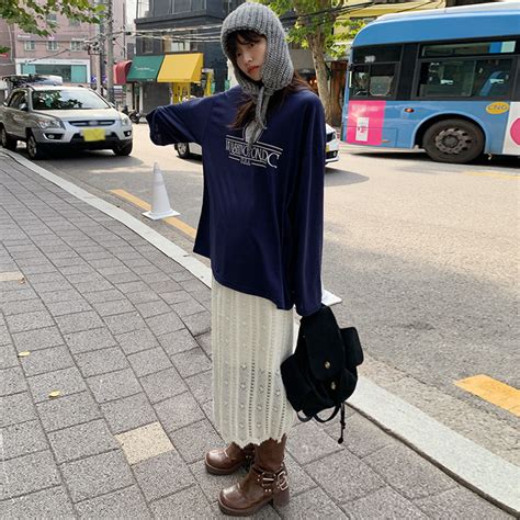 프롬비기닝 로망 기모레이스밴딩스커트 2color