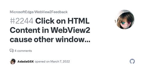 Click On Html Content In Webview2 Cause Other Window Disappear · Issue