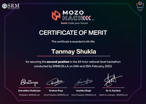 Tanmay Shukla On Linkedin Connections Mozohack Srmuniversity Hackathon Winners Runnerup