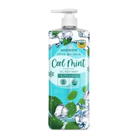 Watsons Cool Mint Scented Gel Body Wash 1000ml Sinin