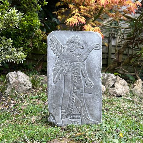 Nisroch Assyrian Eagle God Hand Made Cement Archaeological Plaque