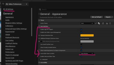 How To Auto Dock New Windows Next To The Main Viewport In Unreal Engine