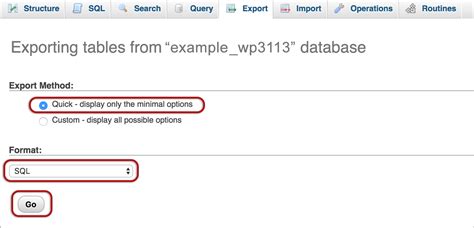 How To Export A Database Via Phpmyadmin Via Konsoleh Xneelo Help Centre
