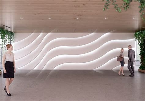 3d панели с подсветкой Flow Дизайн росписи стен Выставочное пространство Интерьер