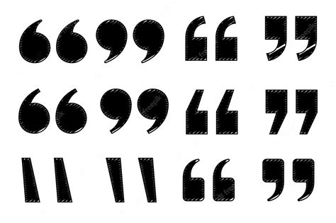 Premium Vector Sketch Style Quotation Marks