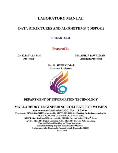 SOLUTION Dsa Lab Manual 2022 2023 Studypool