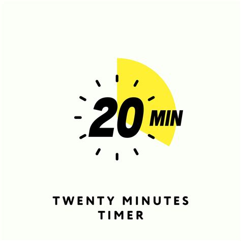 20 Minutes Timer Icon Modern Flat Design Clock Stopwatch Chronometer Showing Twenty Minutes