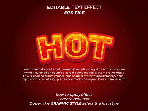 Hot Text Effect Typography 3d Text Vector Template 25695276 Vector Art At Vecteezy
