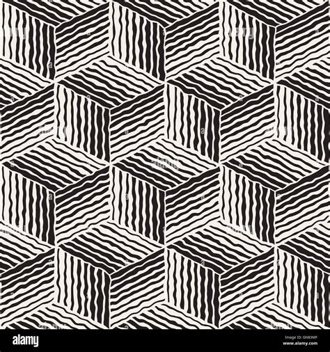 Vector Seamless Geometric Stripes Cube Pattern Stock Vector Image And Art Alamy