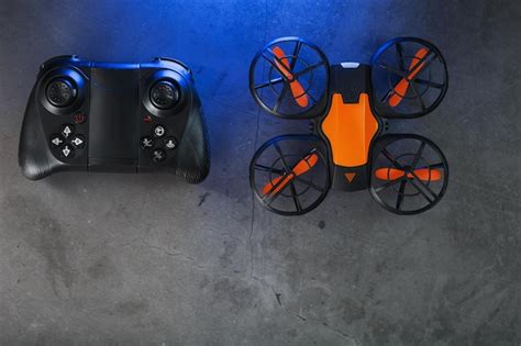 Premium Photo Quadcopter Drone With Joystick Control And Blue