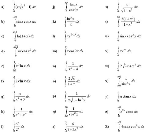math exercises and math problems definite integral of a function