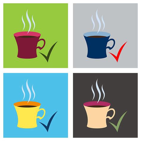 플랫 커피 컵 아이콘 벡터의 집합 Ai Eps Uidownload