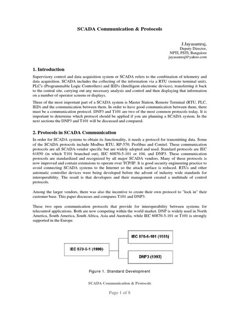 Scada Communications And Protocols Pdf Pdf Scada Data Transmission