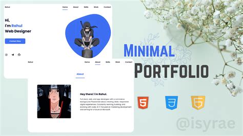 Github Isyraeminimal Portfolio 🍃a Clean Responsive Personal Portfolio Website Built Using