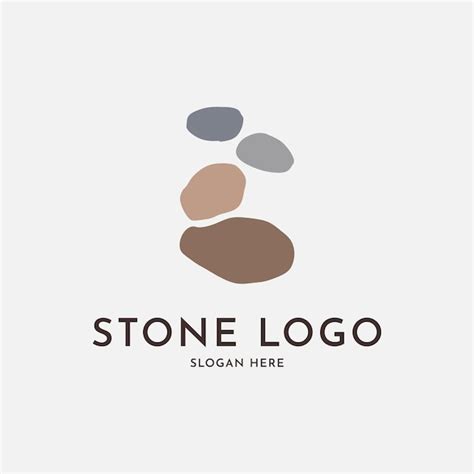 스톤 로고 디자인 창의적인 아이디어 프리미엄 벡터